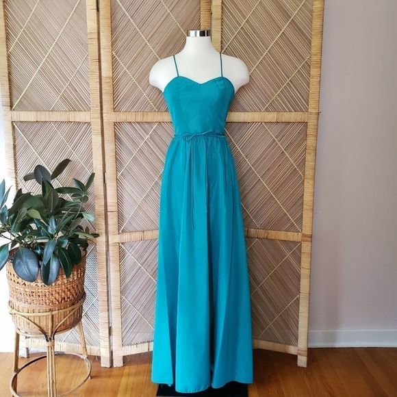 Vintage | Dresses | Vintage Turquoiseformaldress | Poshmark